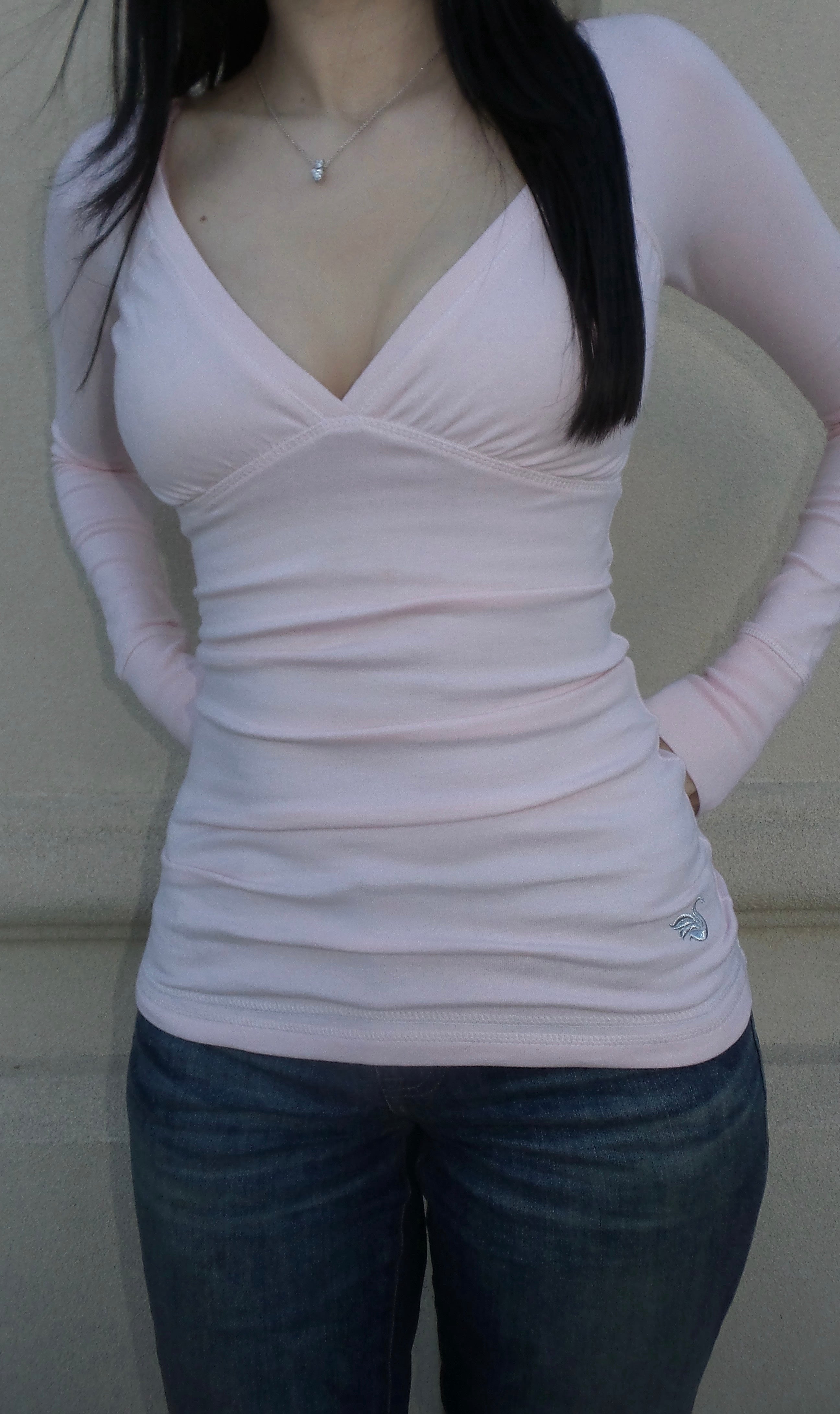 Light Pink 2000s Long Sleeve Top – Femmenina
